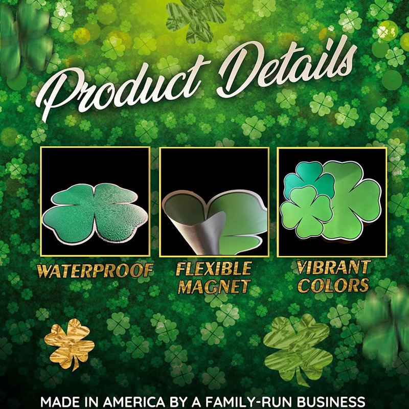 The Holiday Aisle® 18 St Patrick's Day Garage Magnets, Green Shamrocks ...