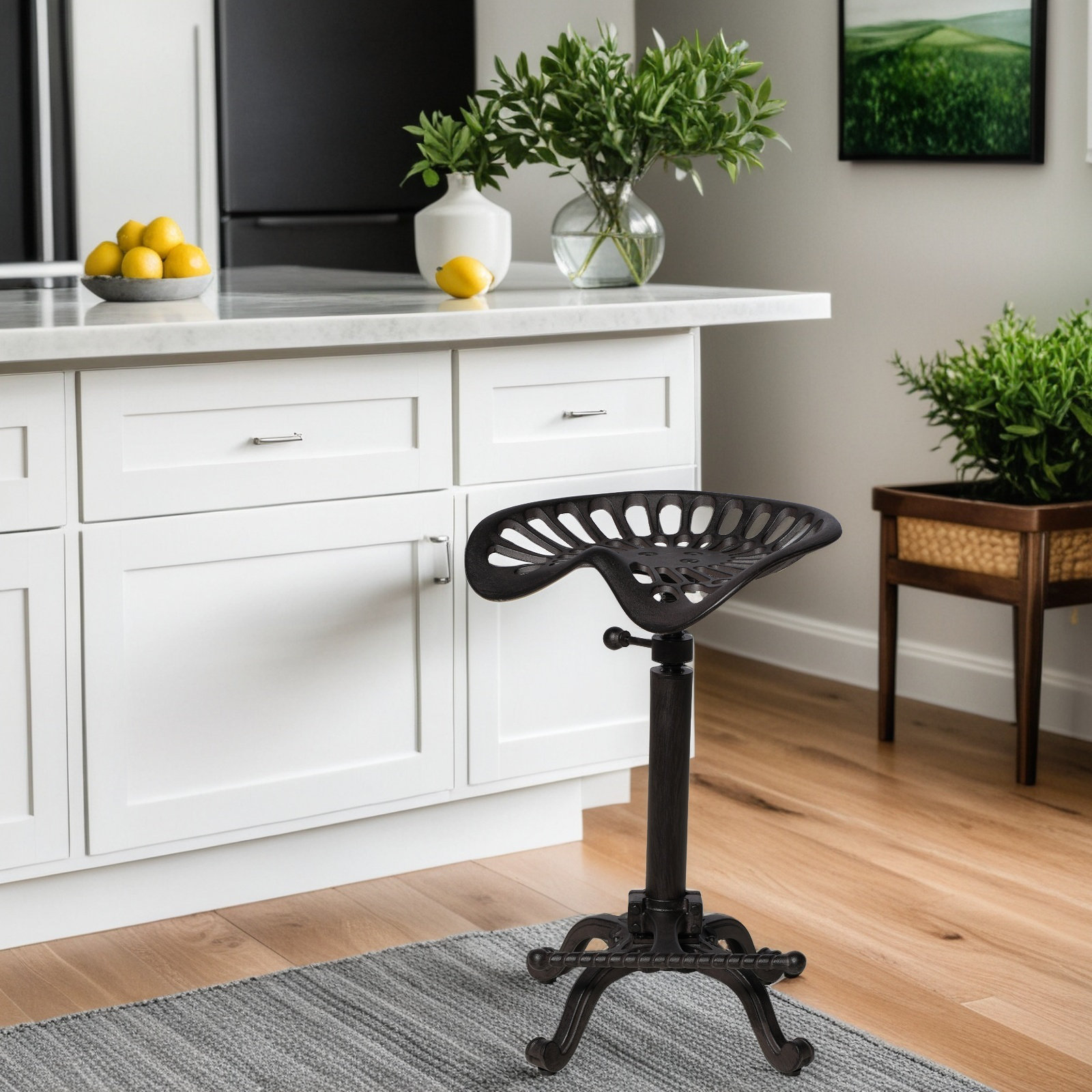 17 Stories Tractor Seat Bar Stool-Rustic Industrial Bar Stool-Farmhouse ...