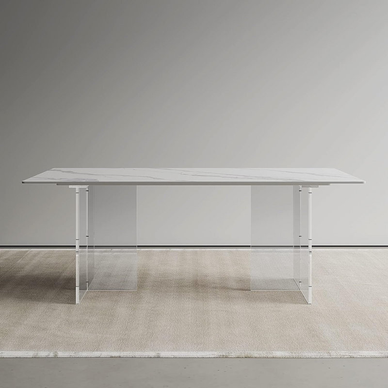 Orren Ellis Yaretsy 62'' Rectangular Sintered Stone Dining Table with ...