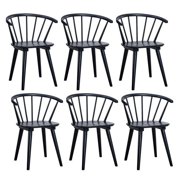 Gracie Oaks 21.7" Contemporary Black Windsor Style Spindle Back Dining ...