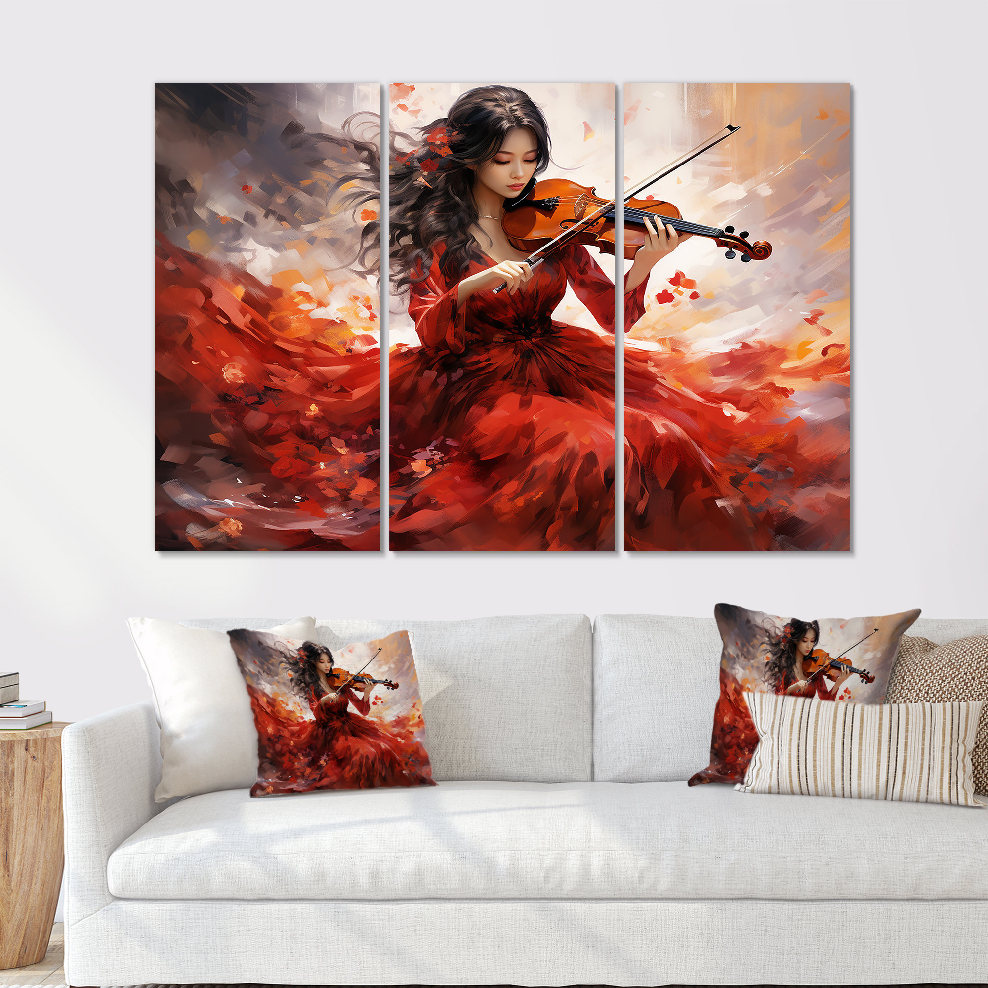 Lark Manor™ Violin Japanese Elegance I - Music Wall Decor Set | Wayfair