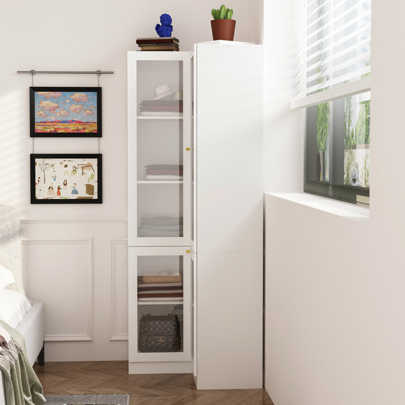 Ebern Designs 5-Shelf L-Shaped Corner Wardrobe Armoire - Wayfair Canada