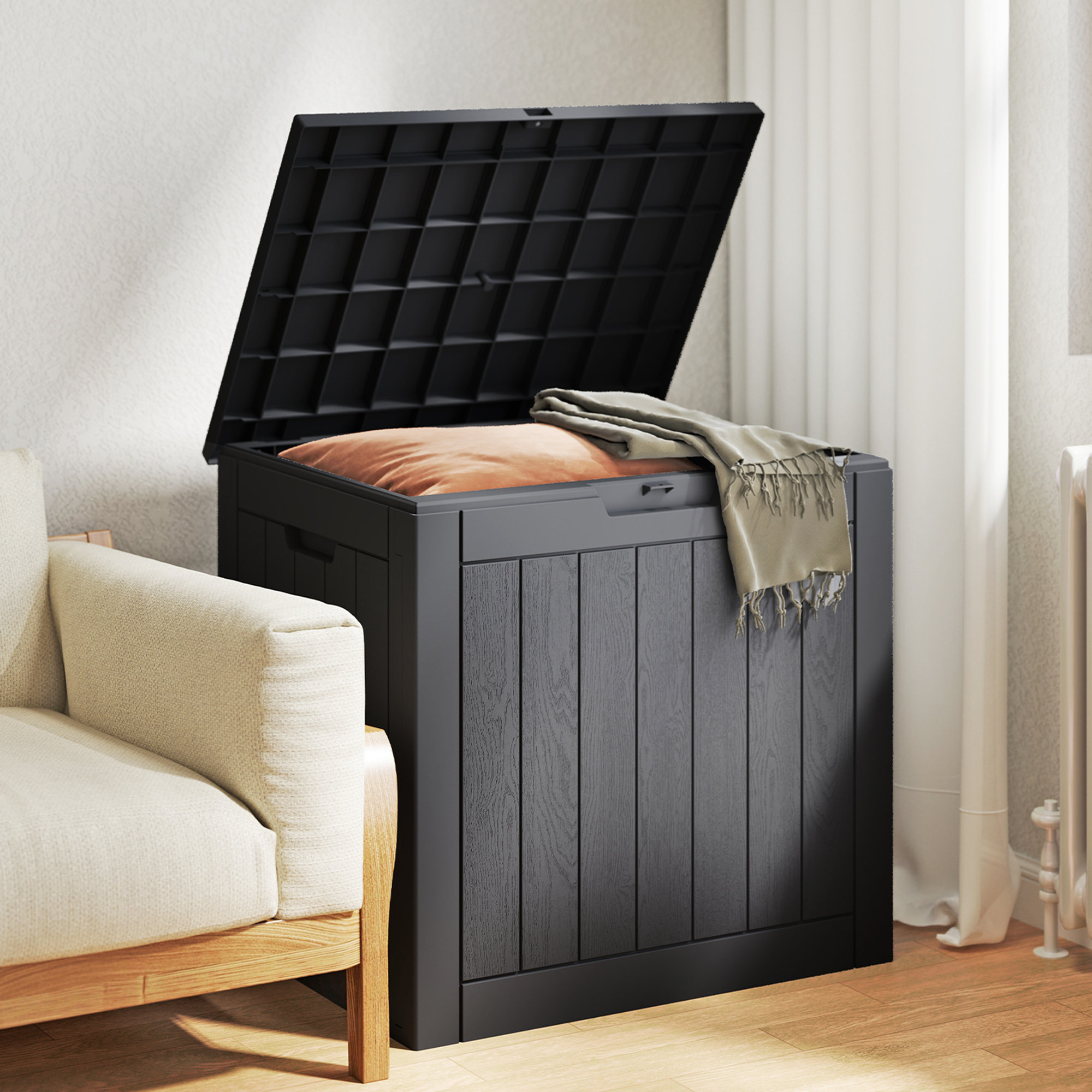 Malsion Homes Boîte de rangement intérieure et extérieure en résine 31 ...