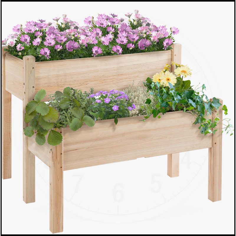 Arlmont & Co. Tier Elevated Wood Planter Box | Wayfair