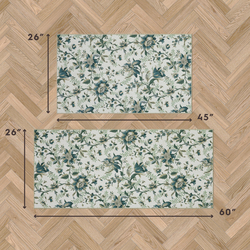 Laura Ashley Edita's Garden Chenille Machine Washable, Slip Resistant ...