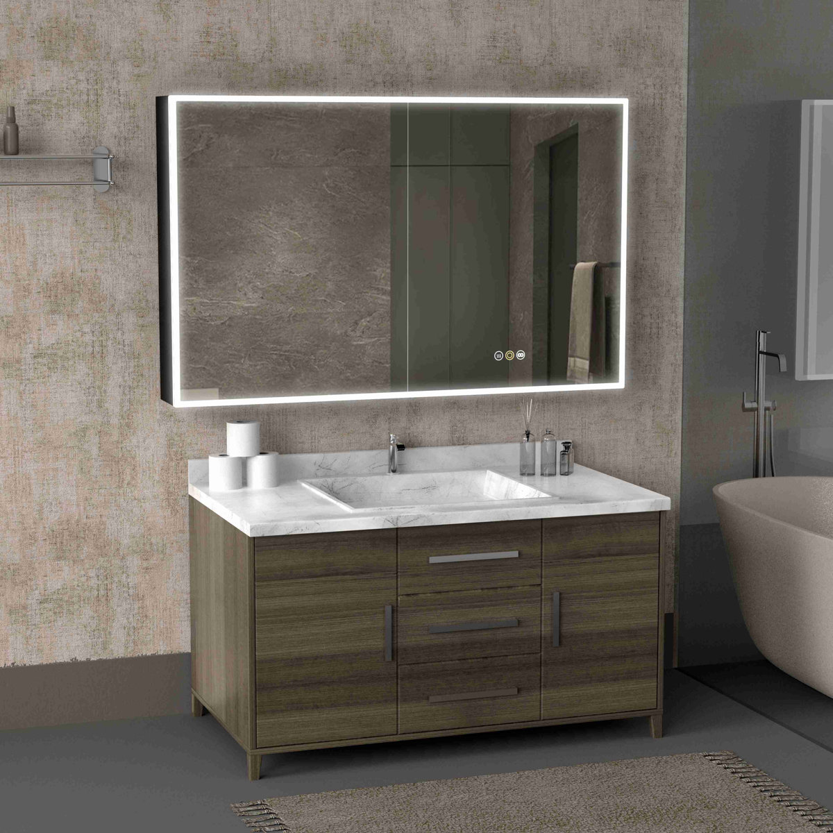 Latitude Run® Jalice Surface Mount Framless Medicine Cabinet with 3 ...