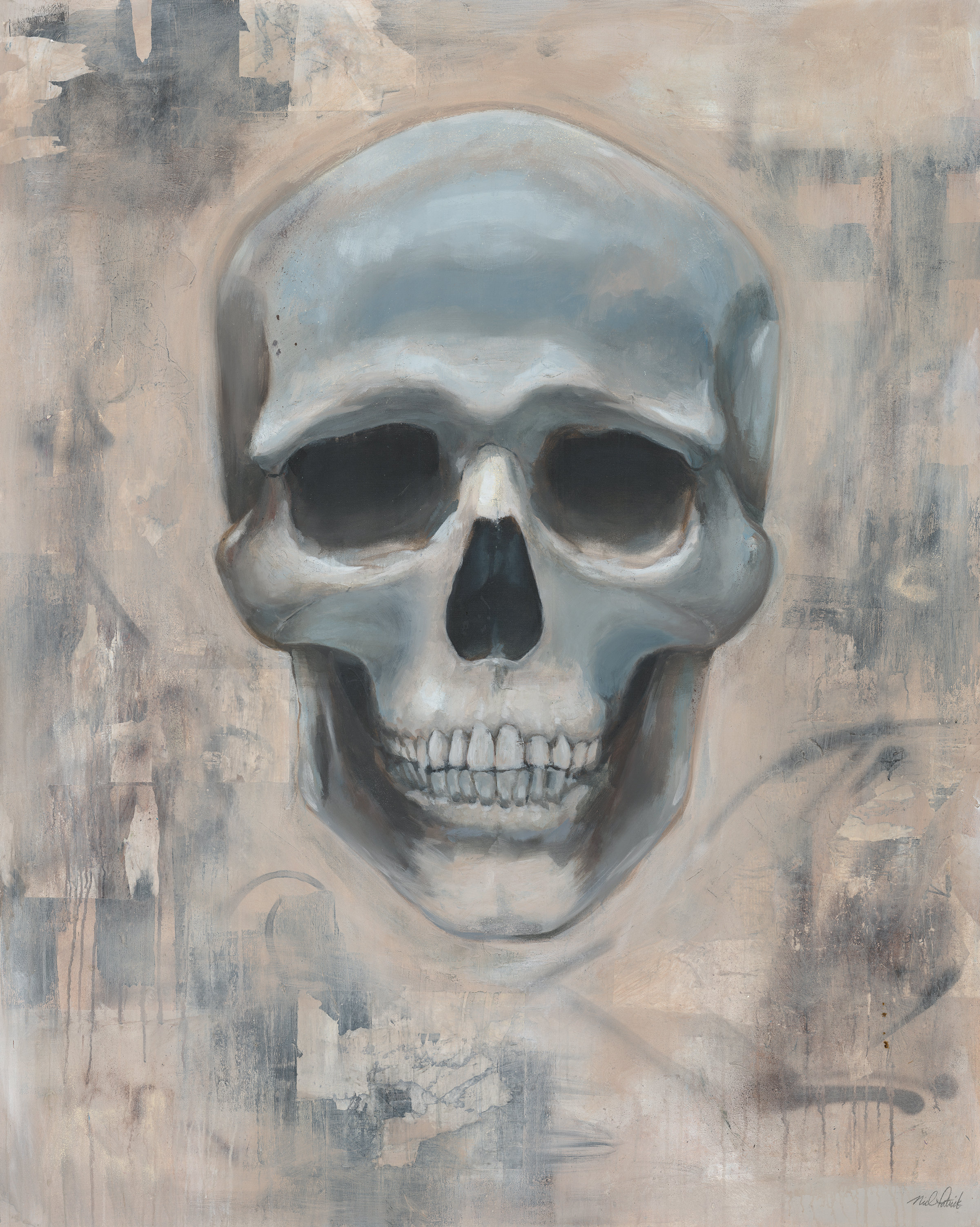 Chelsea Art Studio Light Skull by Neil Patrick - Wrapped Canvas ...