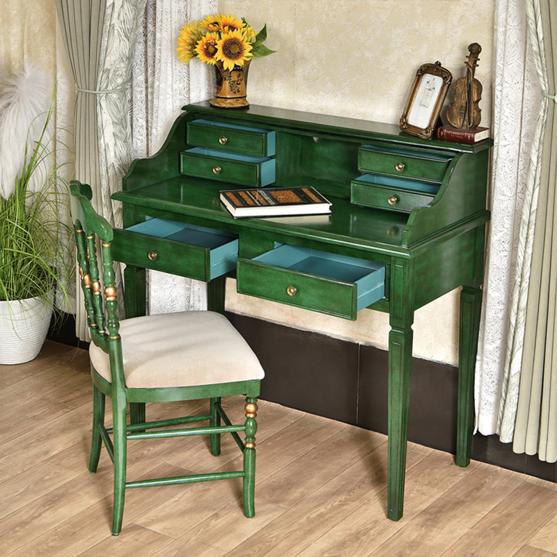 Red Barrel Studio® 41.34" Green Rectangular Solid + Manufactured Wood ...