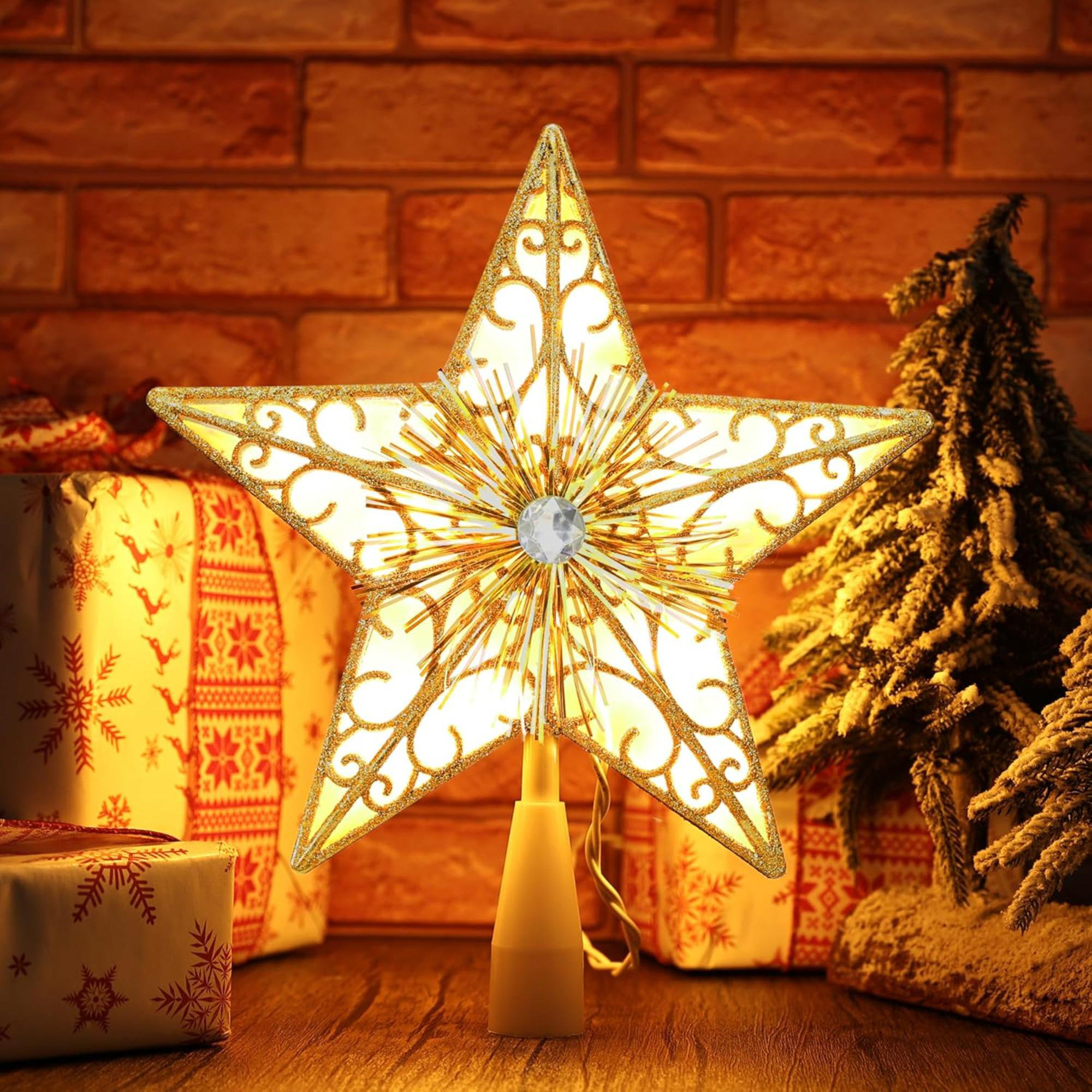 The Holiday Aisle® Christmas Tree Star, 9'' 3D Double-Side Gold ...