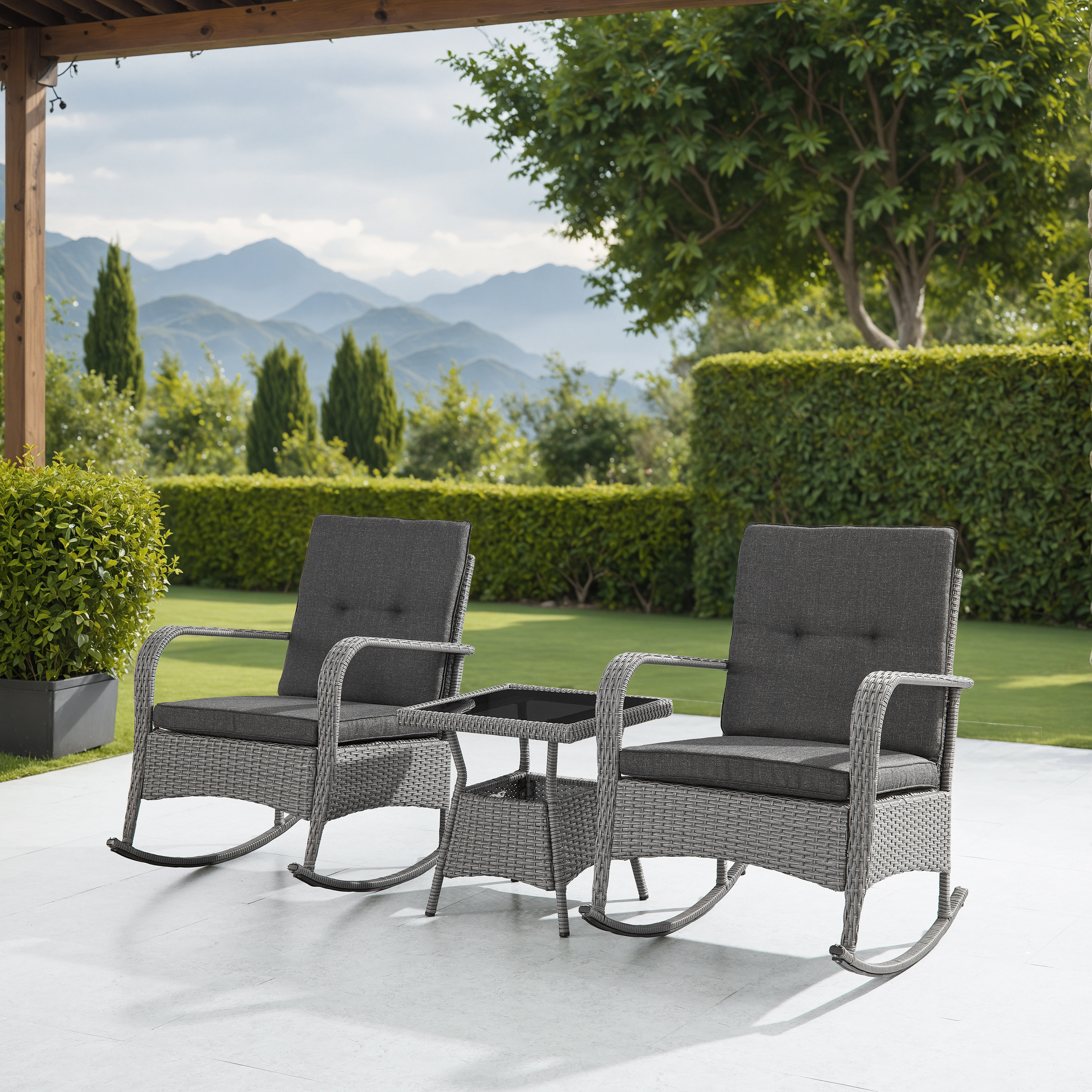 Wade Logan® Baecher Wicker / Rattan 2 - Person Outdoor Seating Group ...