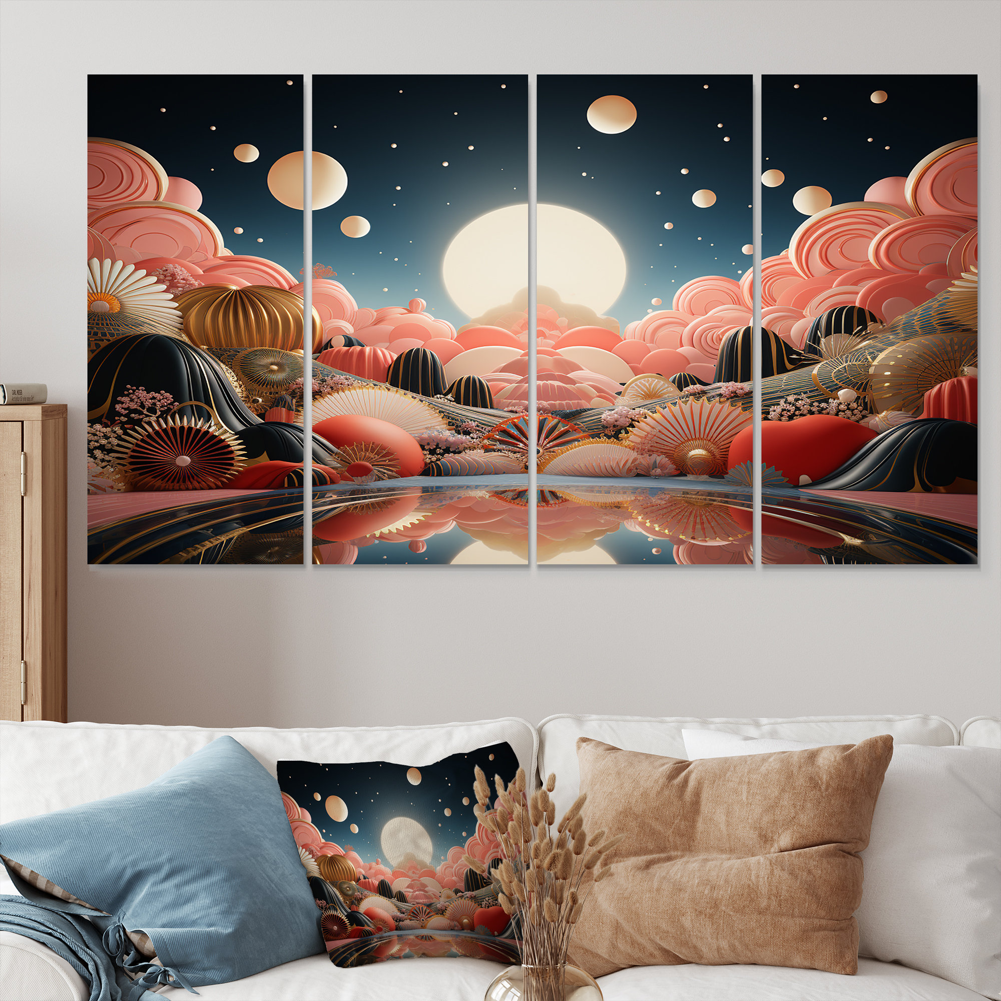 Design Art Sublime Moonlight Fantasies - Abstract Landscape Wall Art 4 ...