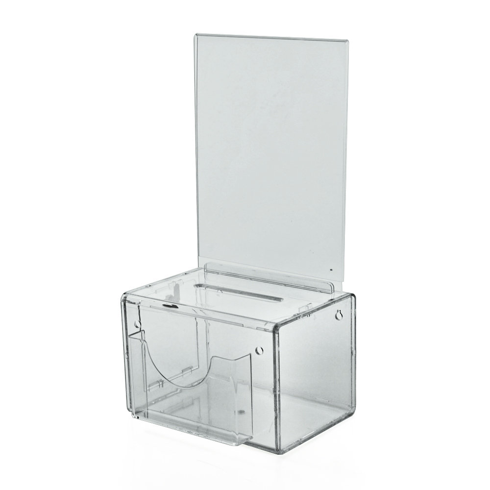 Azar Displays Large Lottery Box with Lock and Keys. Color: Clear | Wayfair