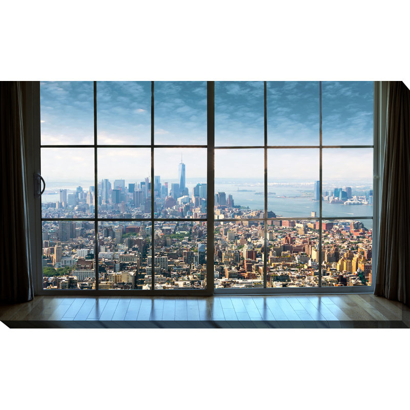 Ebern Designs " New York City Window " on Canvas & Reviews | Wayfair