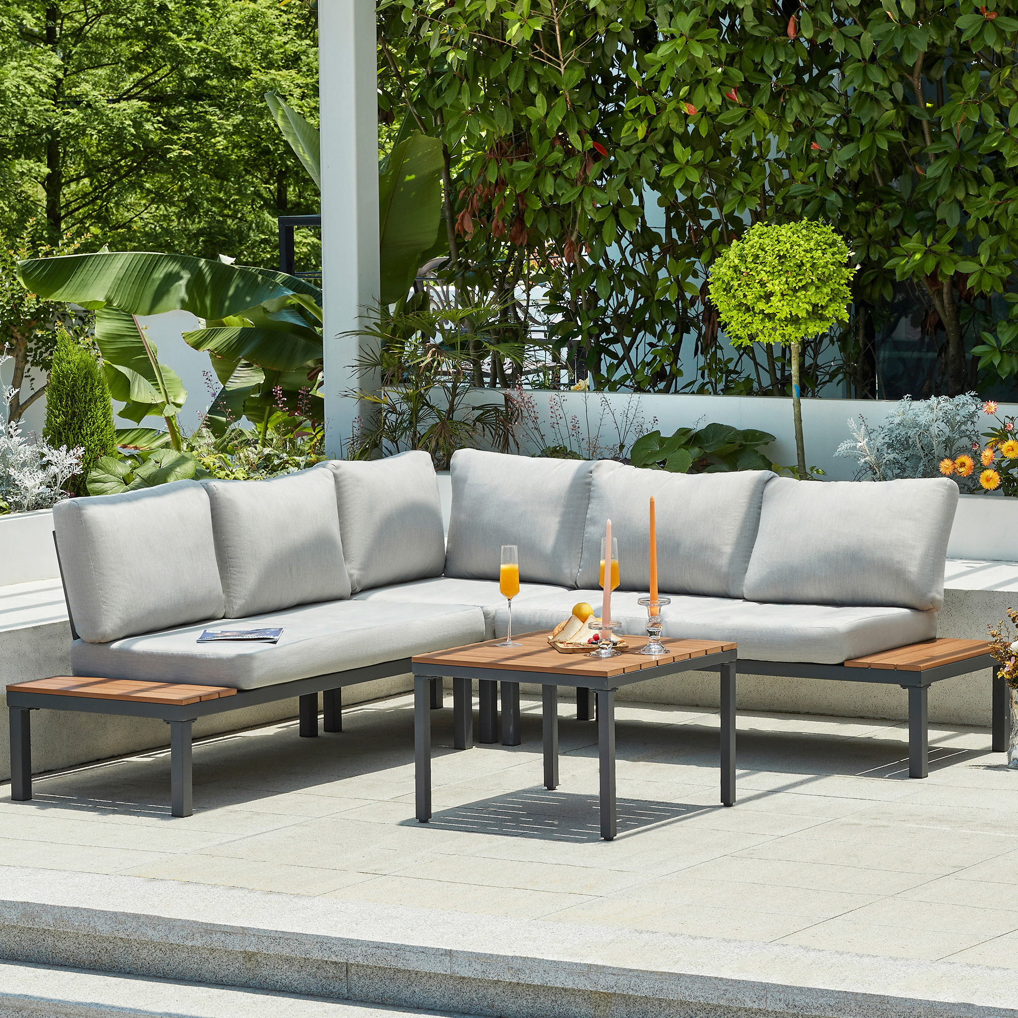 Ebern Designs Lovene 5 - Person Modular Patio Conversation Sets with ...