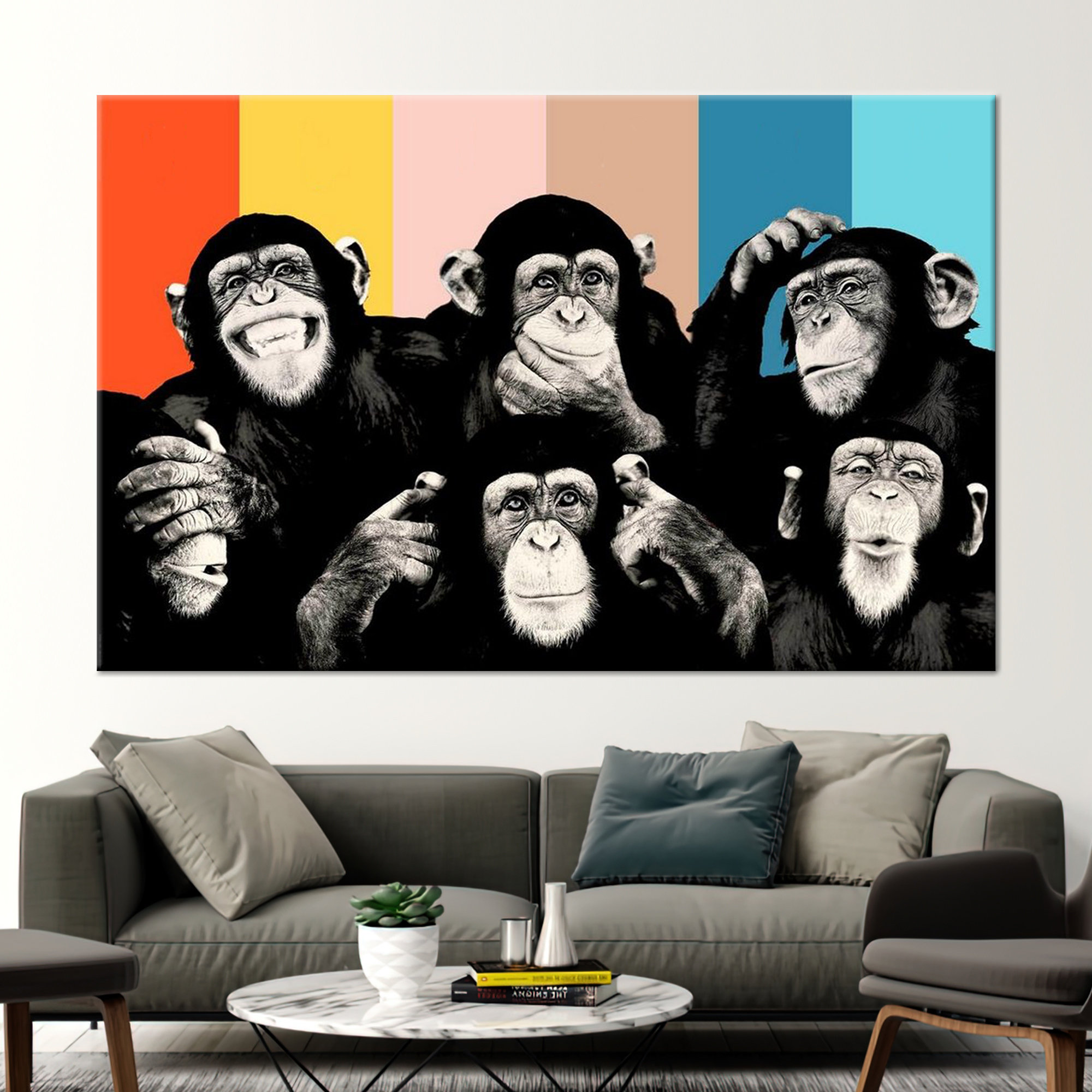 kayra export Abstract Monkey Art: Trendy Animal Wall Decor Featuring ...