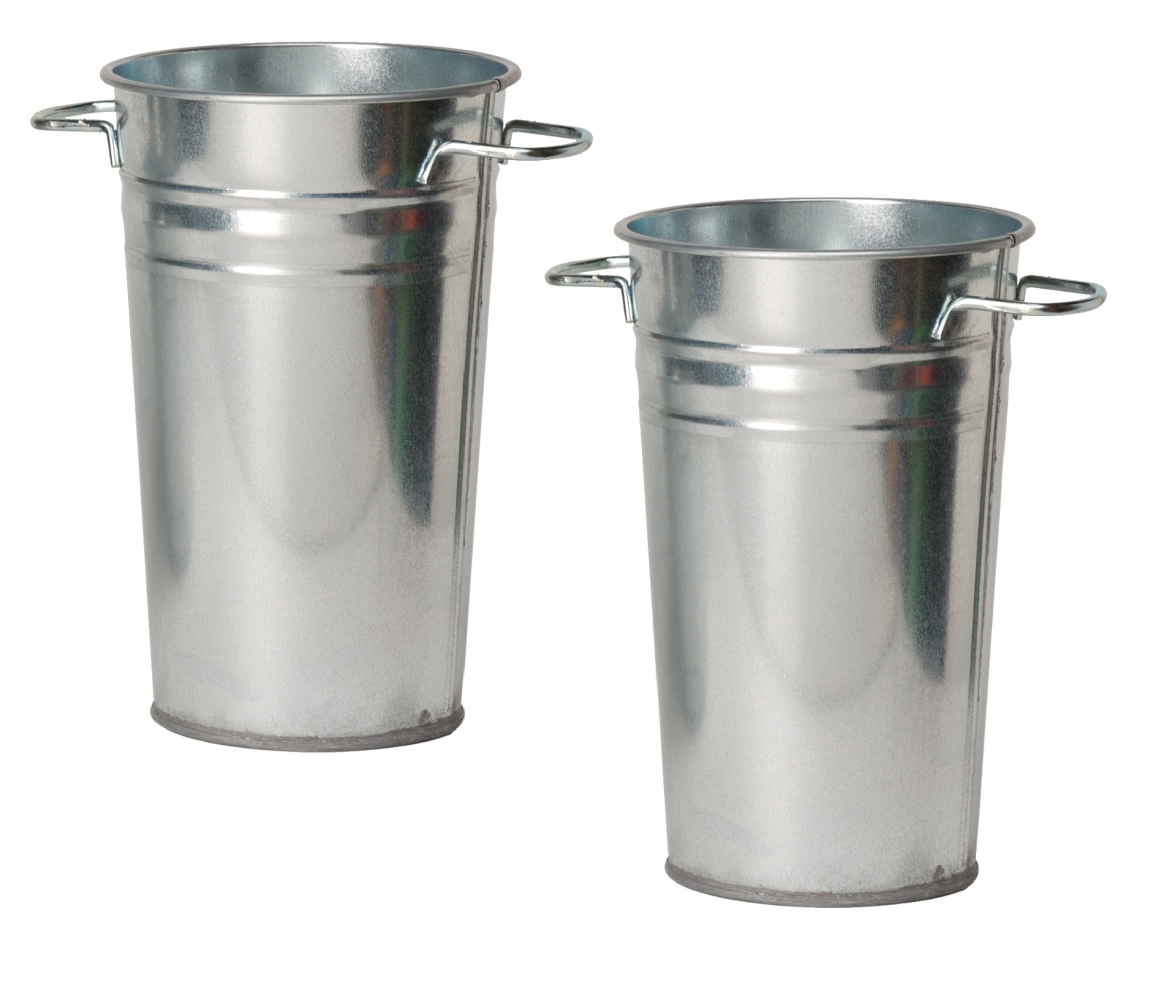 17 Stories Boylon Galvanized 2 Piece Floor Vase Set | Wayfair