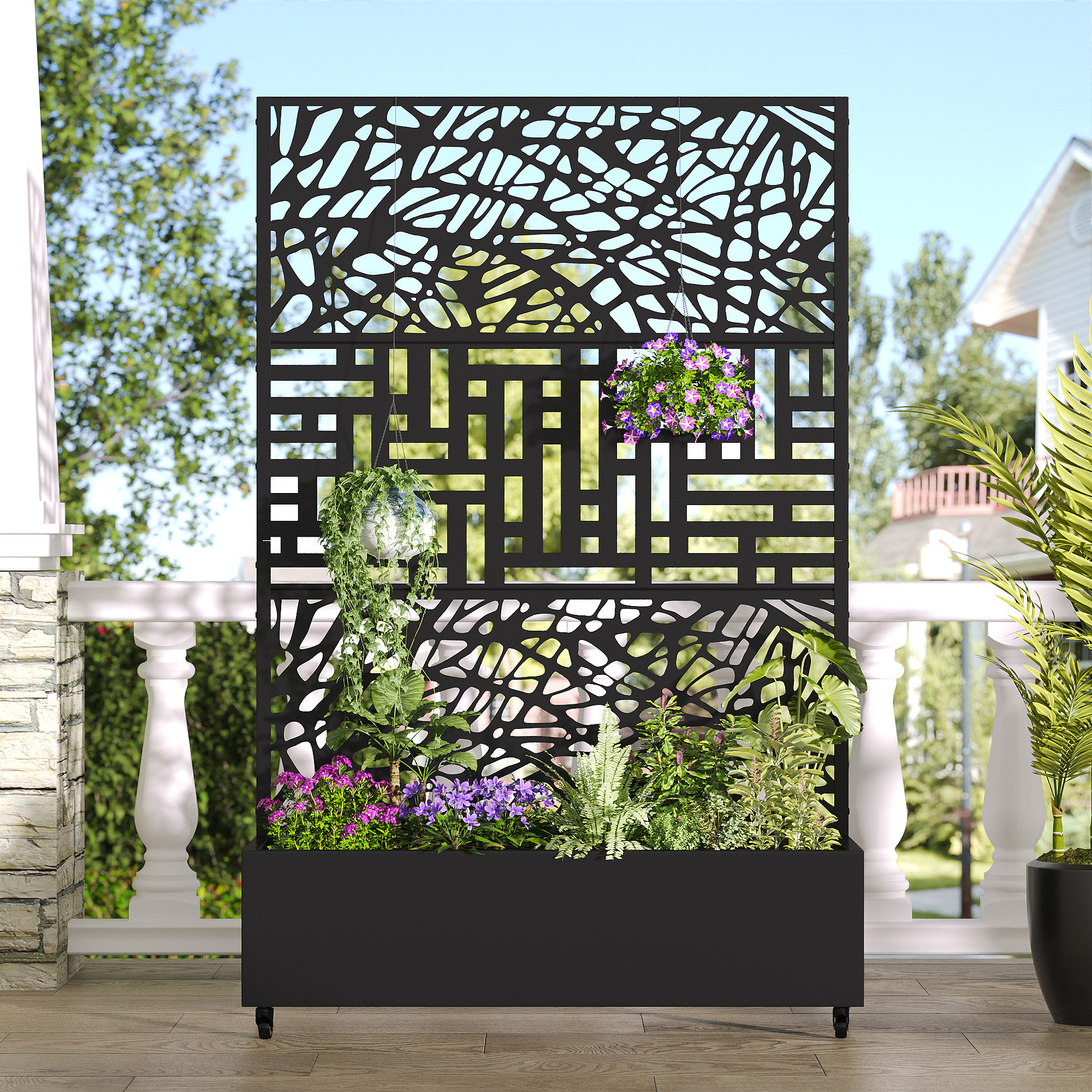 Winston Porter Indoor/Outdoor/Decor/Garden Planter Box with Lattice ...