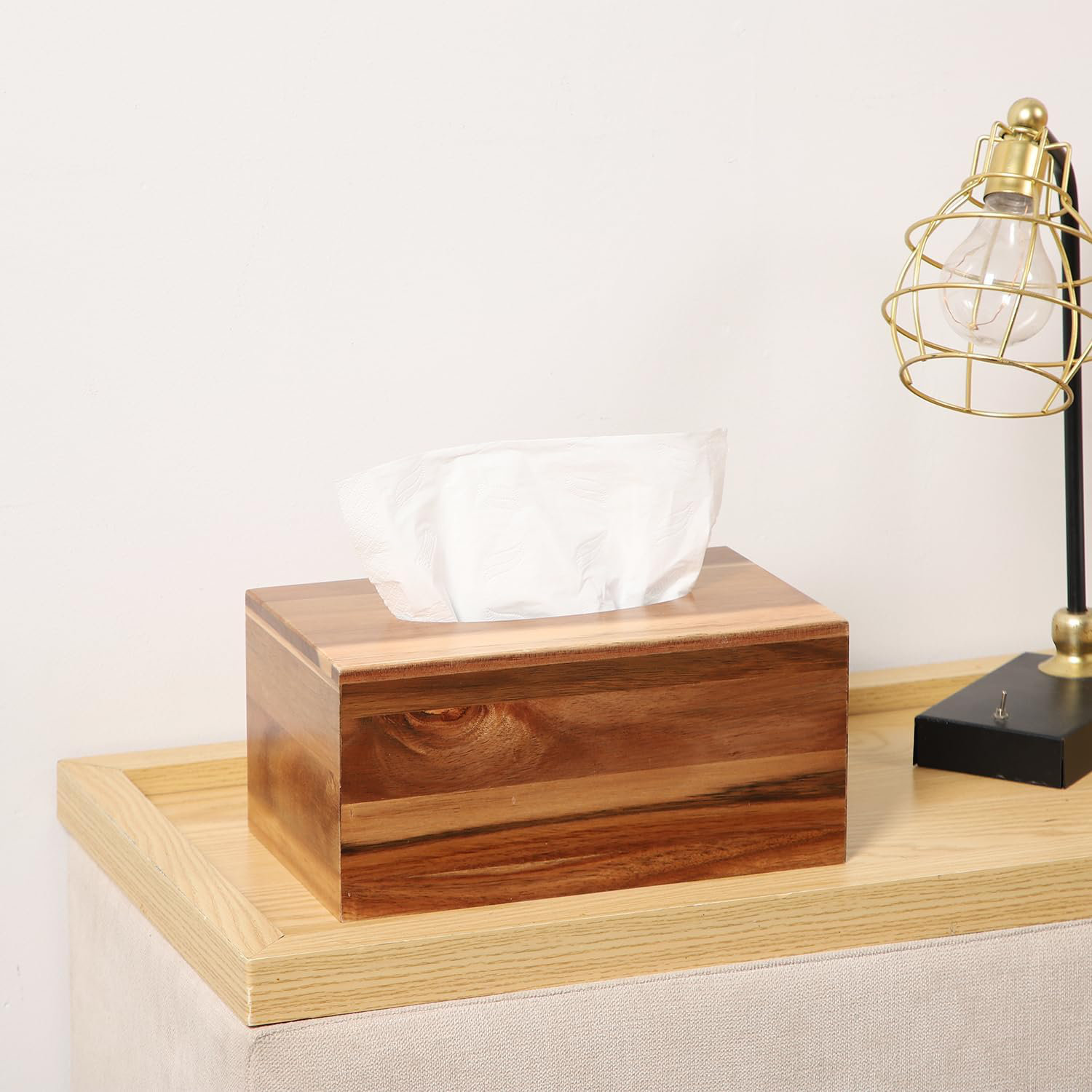 Loon Peak Tissue Box Cover, Acacia Wood Tissue Box Cover Rectangle ...