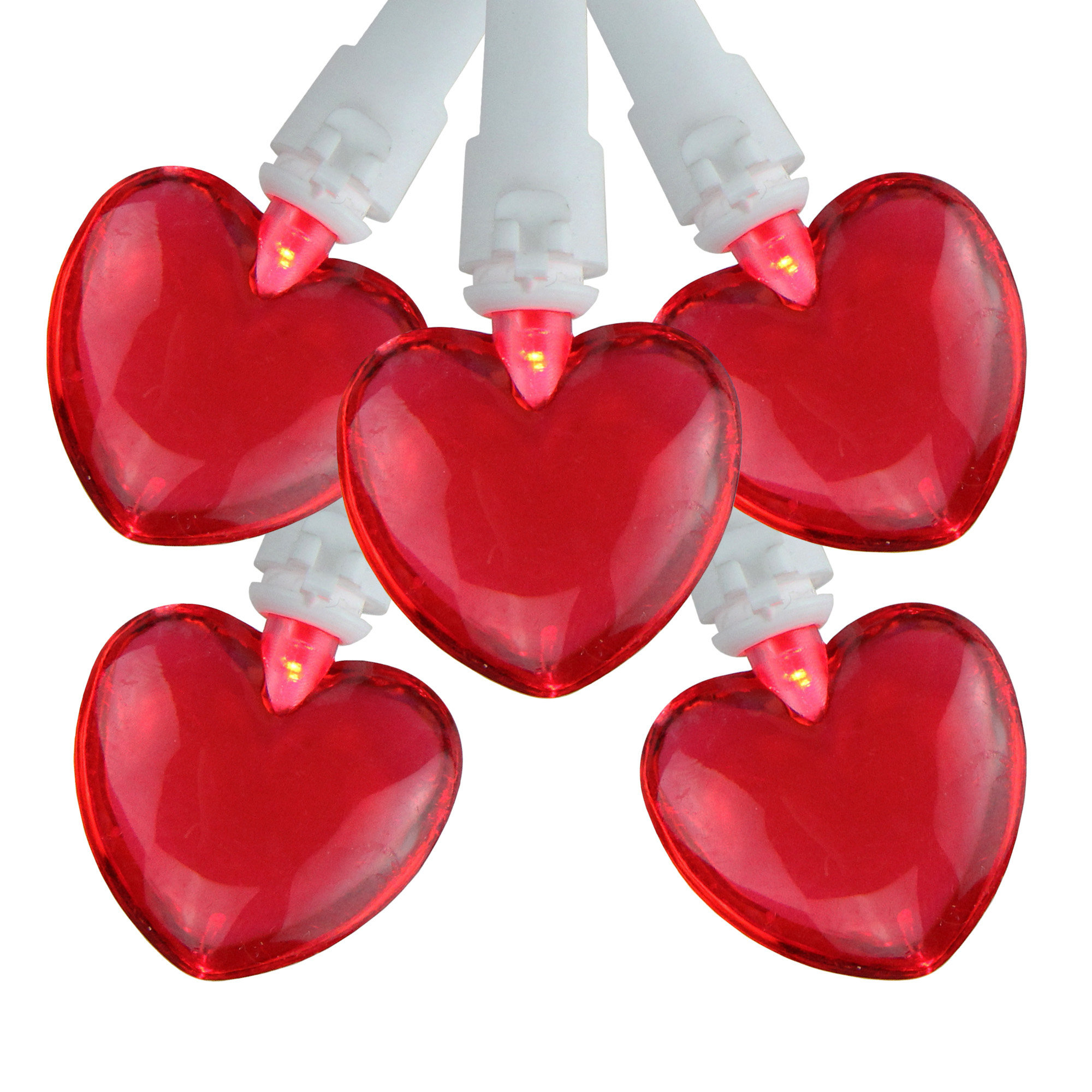 The Holiday Aisle® 20 Red LED Mini Heart Valentine's Day Lights - 4.75 ...