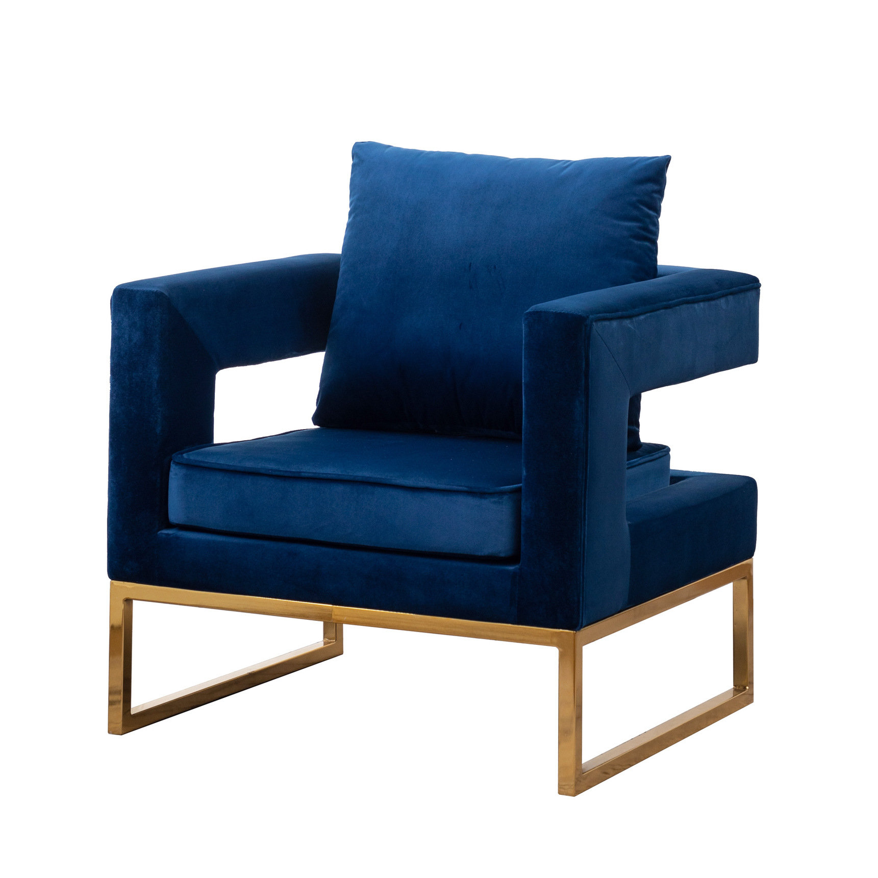 Mercer41 Contemporary Blue Relaxing Chair, - Upholstered Material ...
