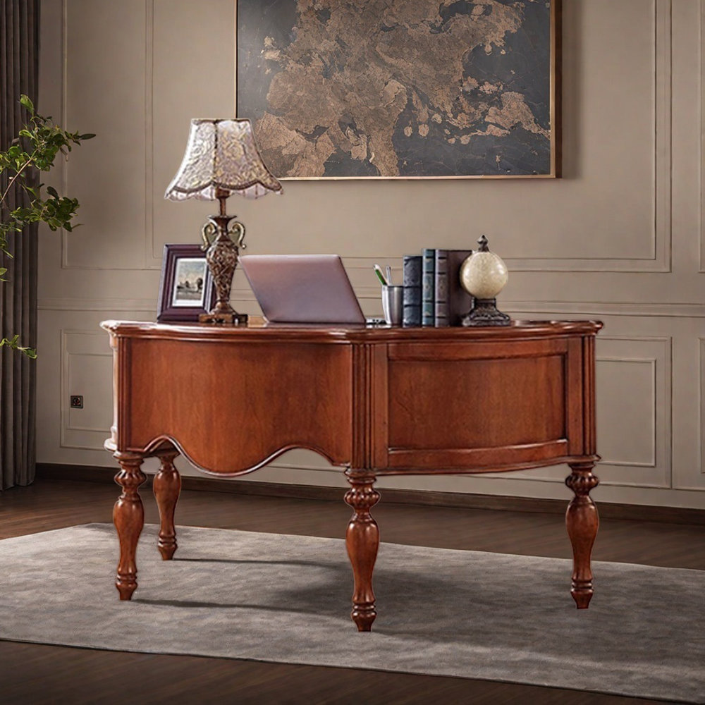 Canora Grey Retro Semi-circular Arc-shaped Computer Desk | Wayfair