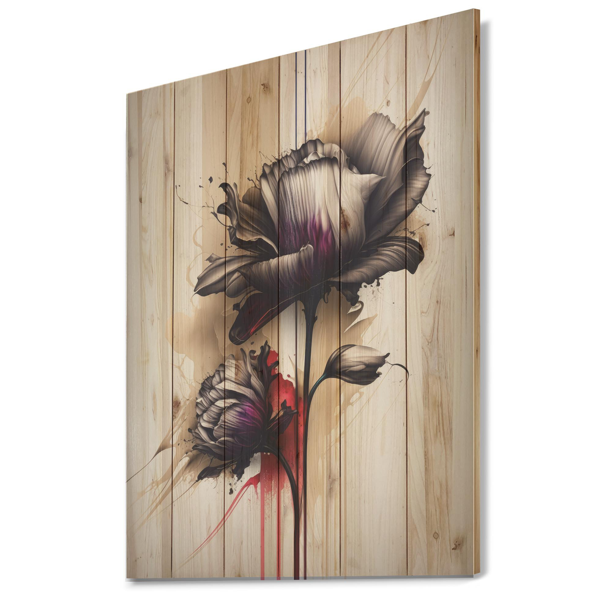 Willa Arlo™ Interiors Abduh Red Peony Flower on Abstract Paint IV ...
