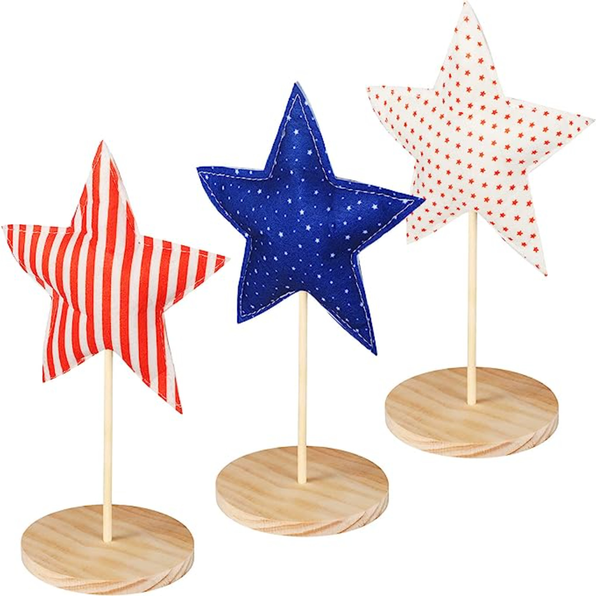 The Holiday Aisle® 3 Pieces 4Th Of July Table Decorations Wood Memorial ...