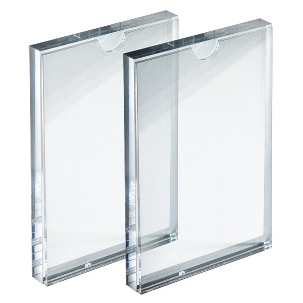 Azar Displays Clear Acrylic Block Sign Holder Frame 5” x 7”, Top Load ...