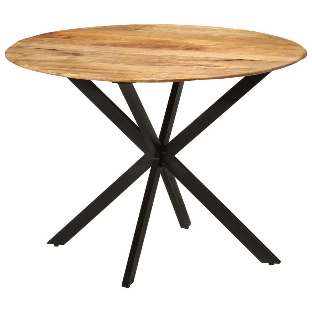 Millwood Pines Dining Table 43.3" x 30.7" Solid Wood Mango and Steel ...