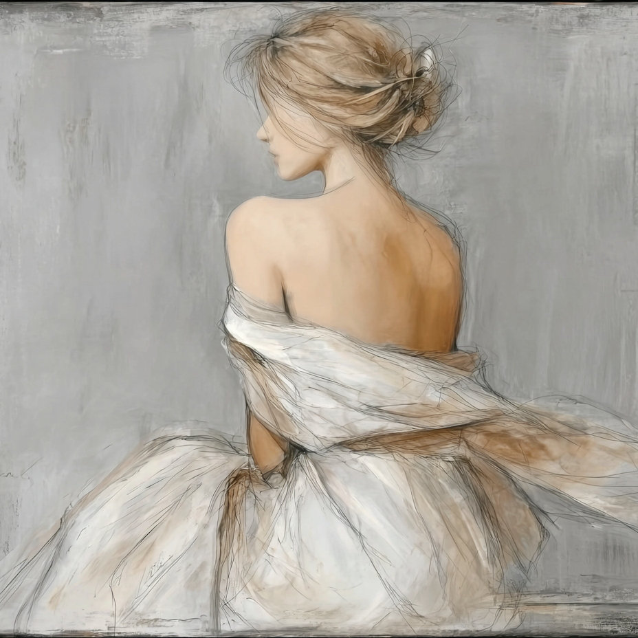 Mercer41 Graceful Silence – Romantic Woman Wrapped Canvas Wall Art ...