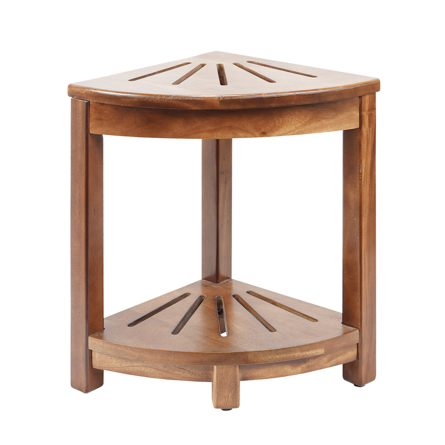 Arlmont & Co. NABYTOK Solid Wood 2-Tier Corner Shower Bench, Corner ...