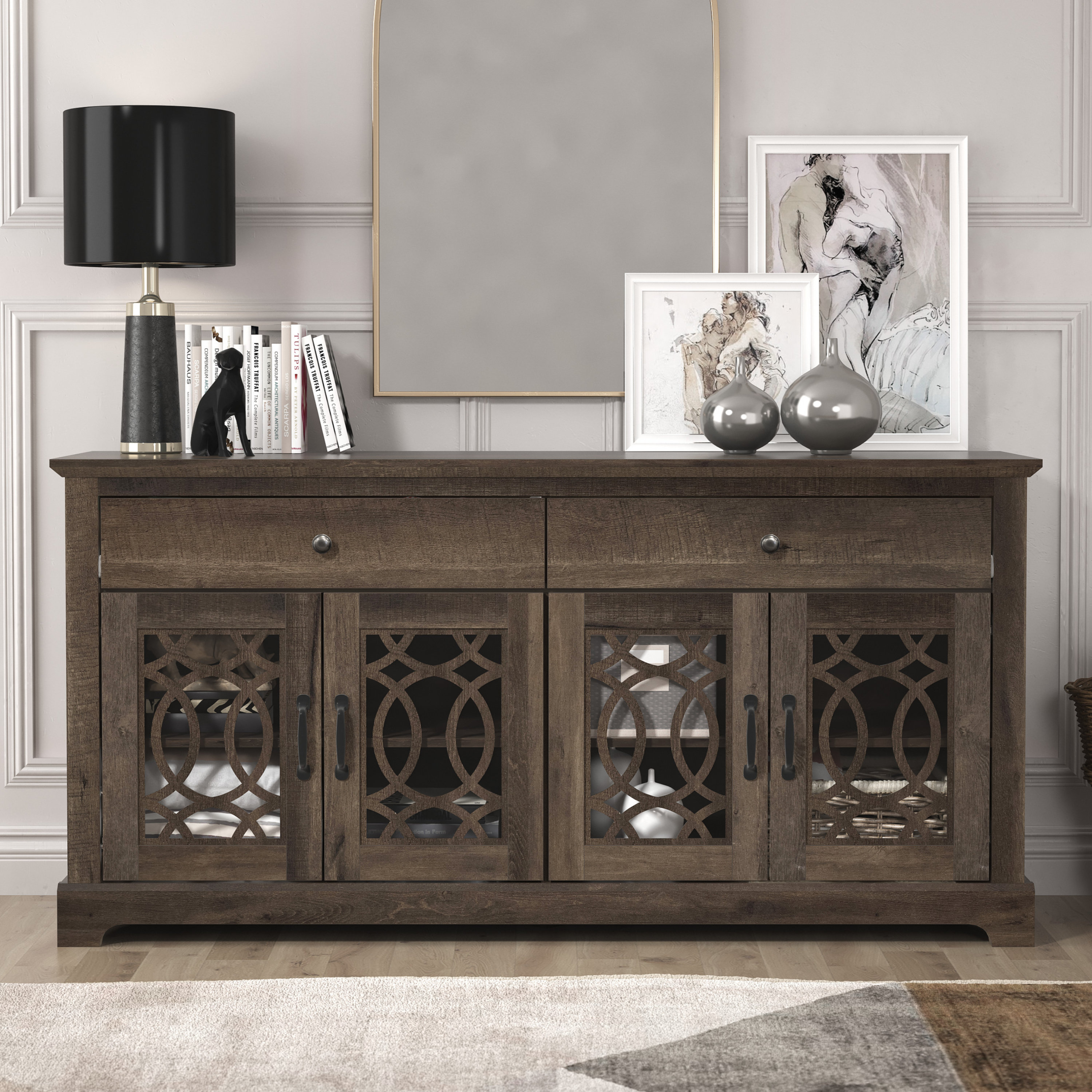 Lark Manor Allivia 57.8'' Wide 4 Drawer Sideboard & Reviews - Wayfair ...