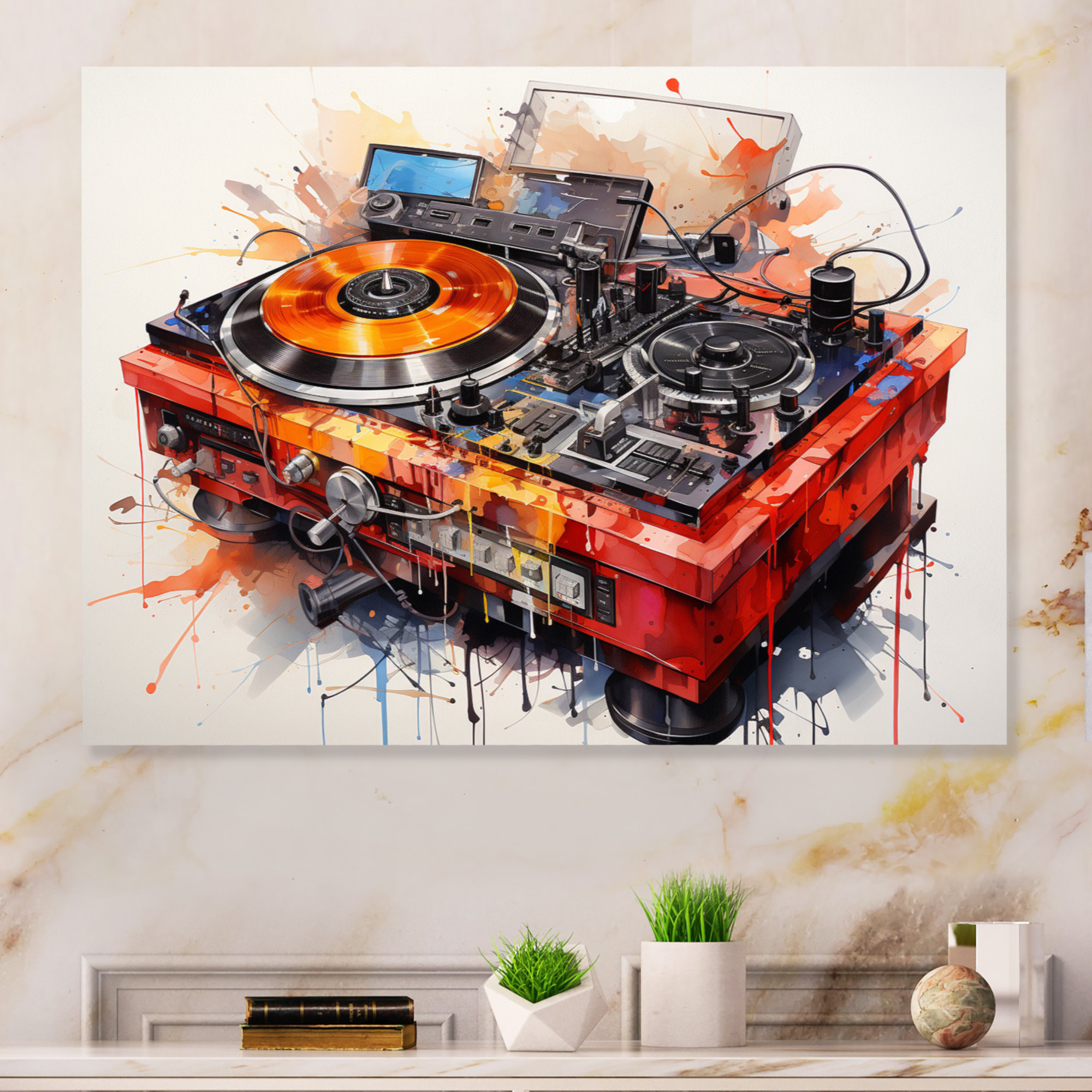Red Barrel Studio Abstract Turntables Music Boom Boxes II - Print on ...