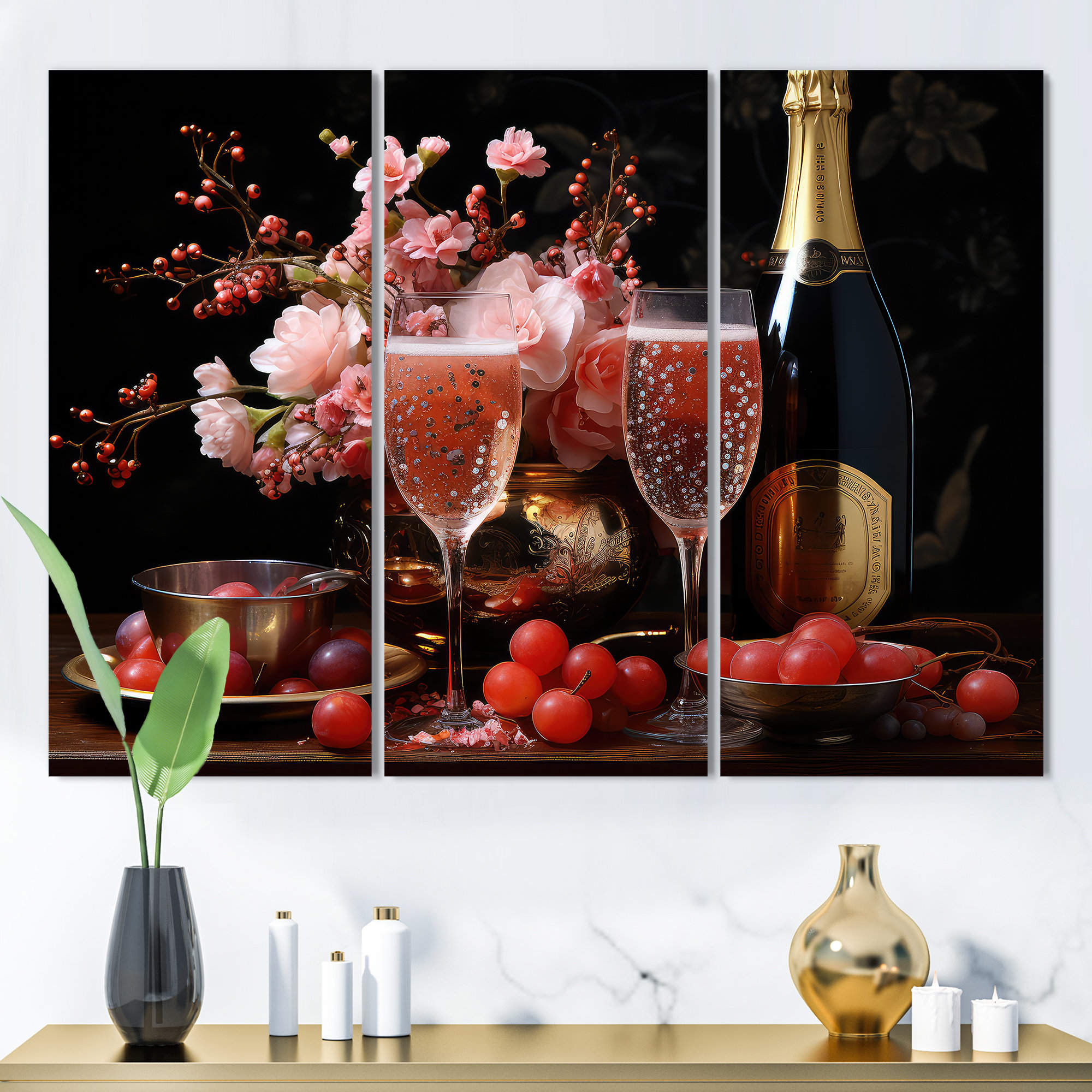 Red Barrel Studio® Pink Bubbly Champagne IV - Wine & Champagne Metal ...