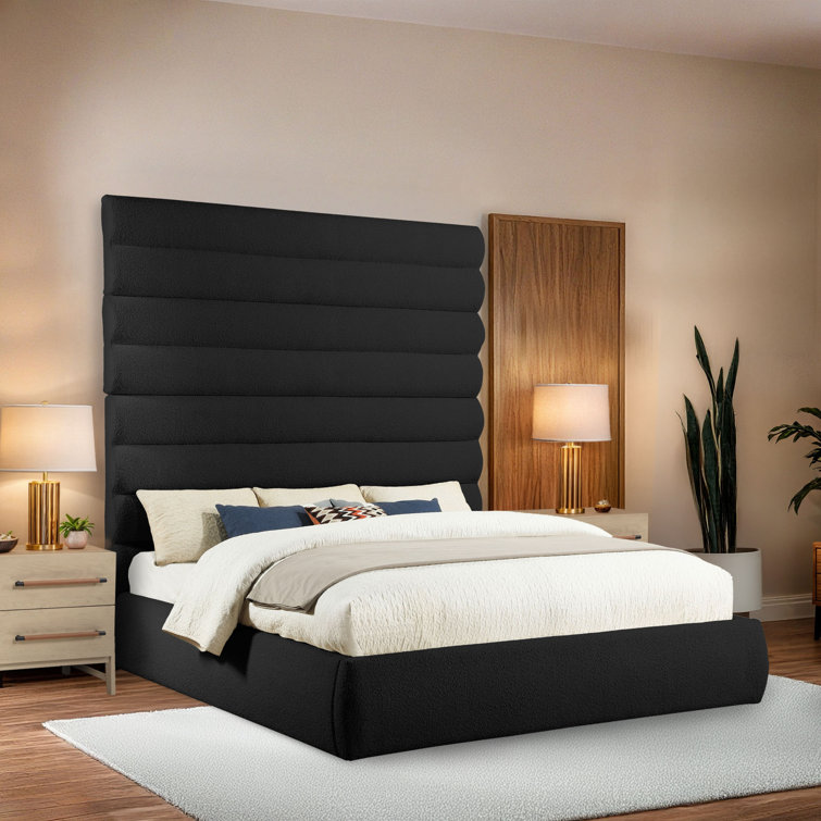 Meridian Furniture USA Adam Boucle Fabric Bed | Wayfair