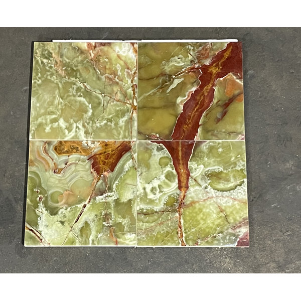 Tileville 12" x 12" Natural Stone Onyx Marble Flooring or Wall Tile ...