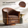 Red Barrel Studio® Pocono 29"W Transitional Genuine Leather Swivel ...