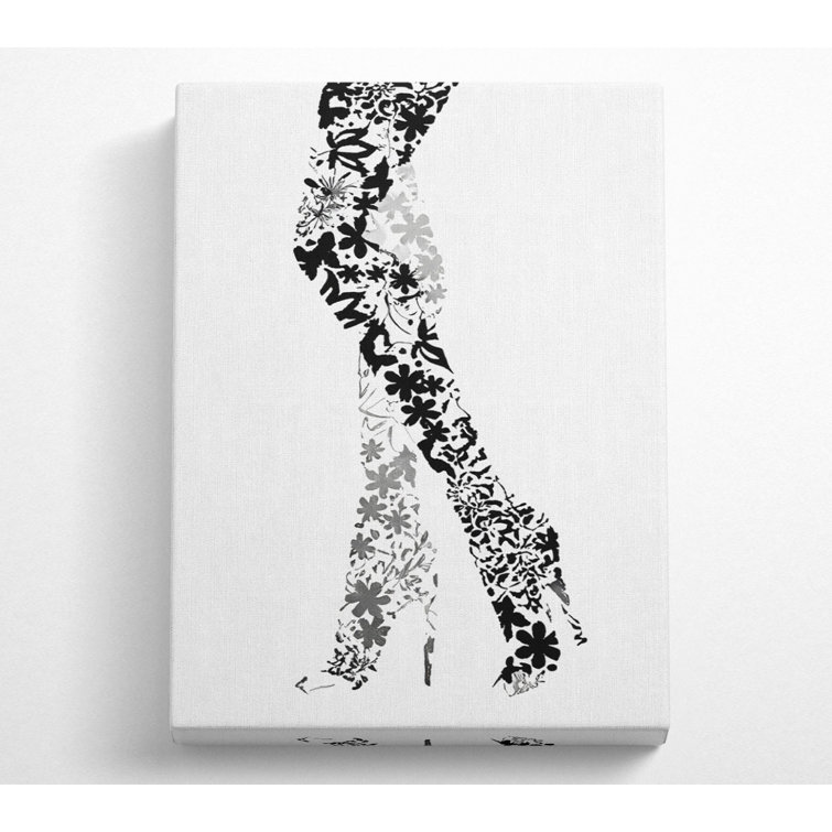 Rosdorf Park Flower Legs B N W - Wrapped Canvas Art Prints | Wayfair.co.uk