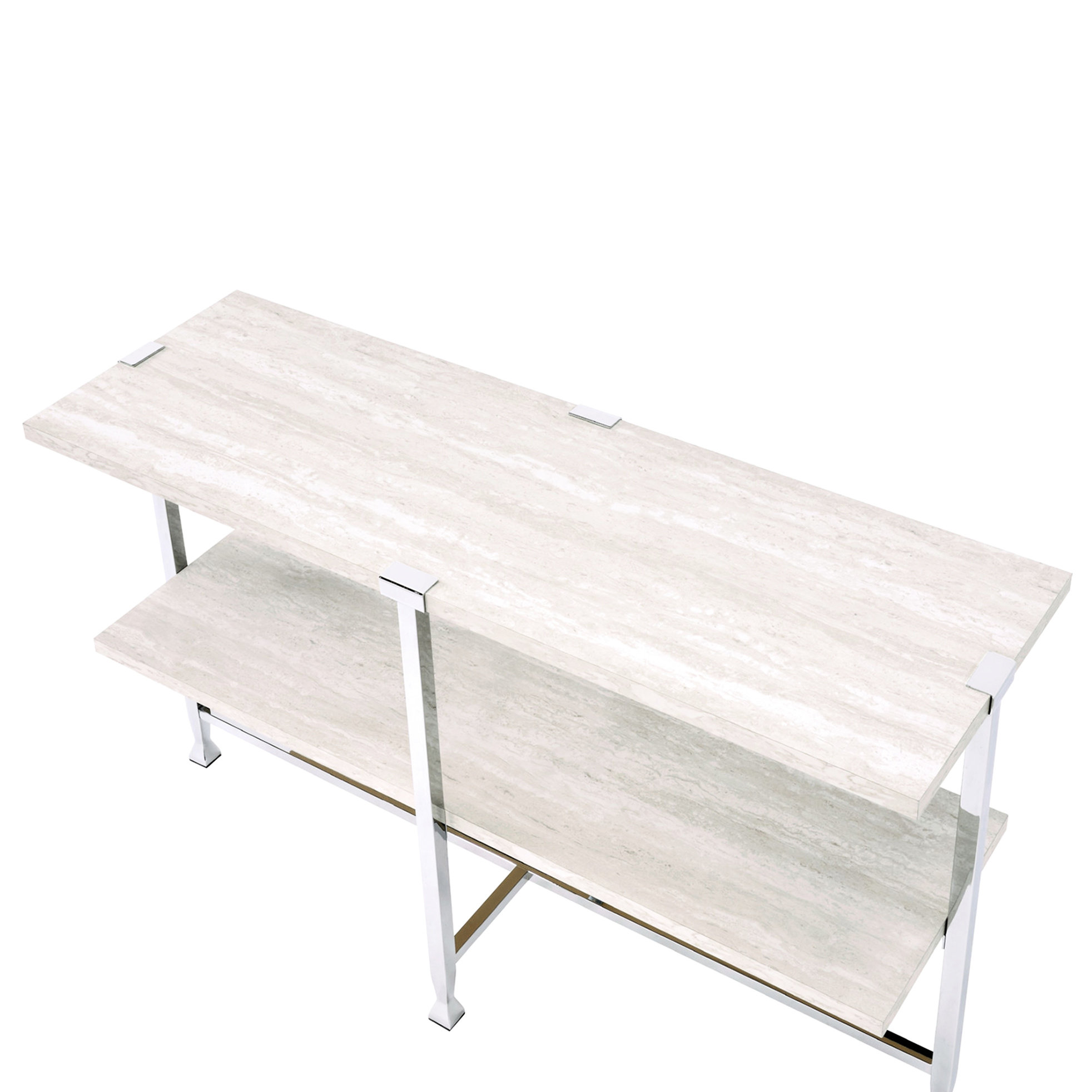 Latitude Run® White Oak And Half - Moon Table 40 Lb Weight, Metal ...