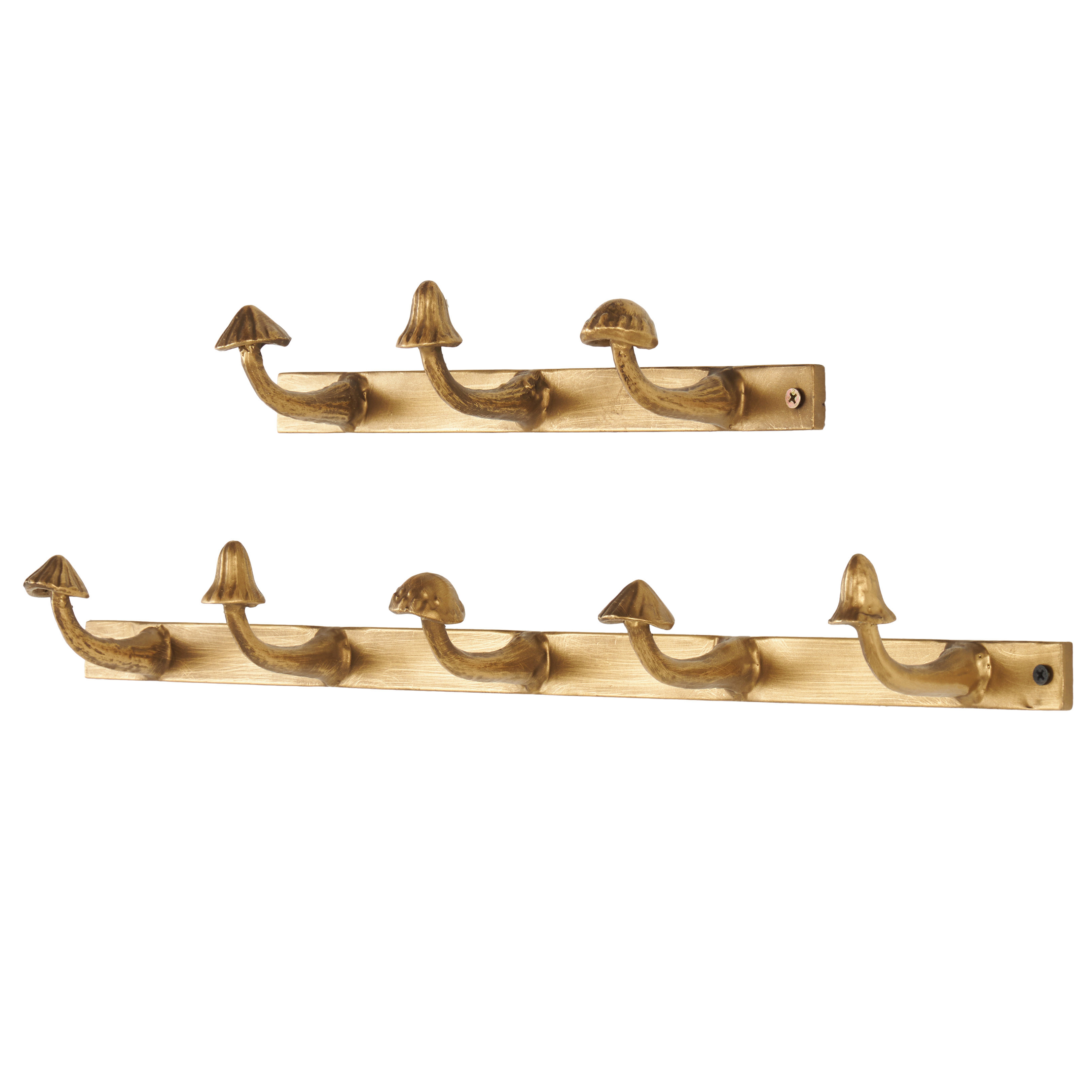 Gracie Oaks Cole And Grey Metal 8 Hanger Mushroom Gold Home Wall Hook ...