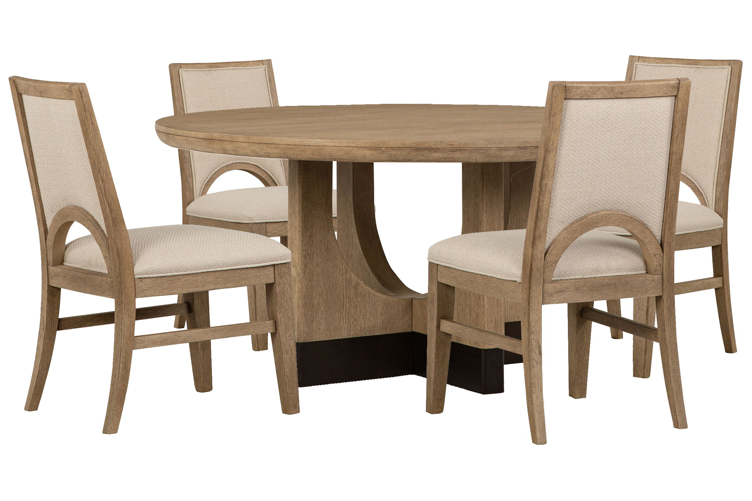 Foundry Select 60" Round Dining Table With 4 Side Chairs And Sideboard ...