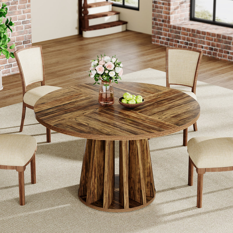 Millwood Pines 47" Round Dining Table For 4-6 People & Reviews ...