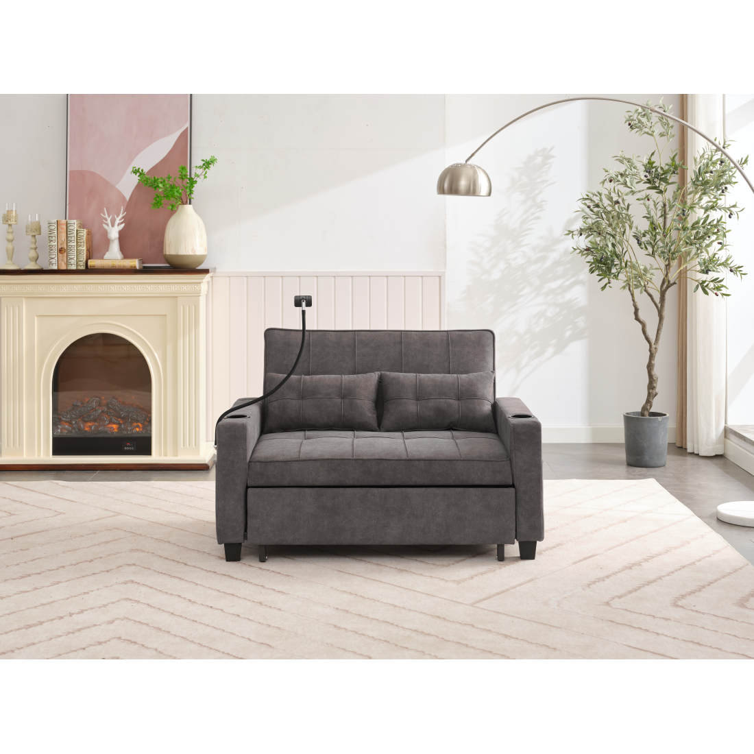 Home Decor Futon Chair Bed Convertible Chair 3-In-1 Pull Out Sleeper ...