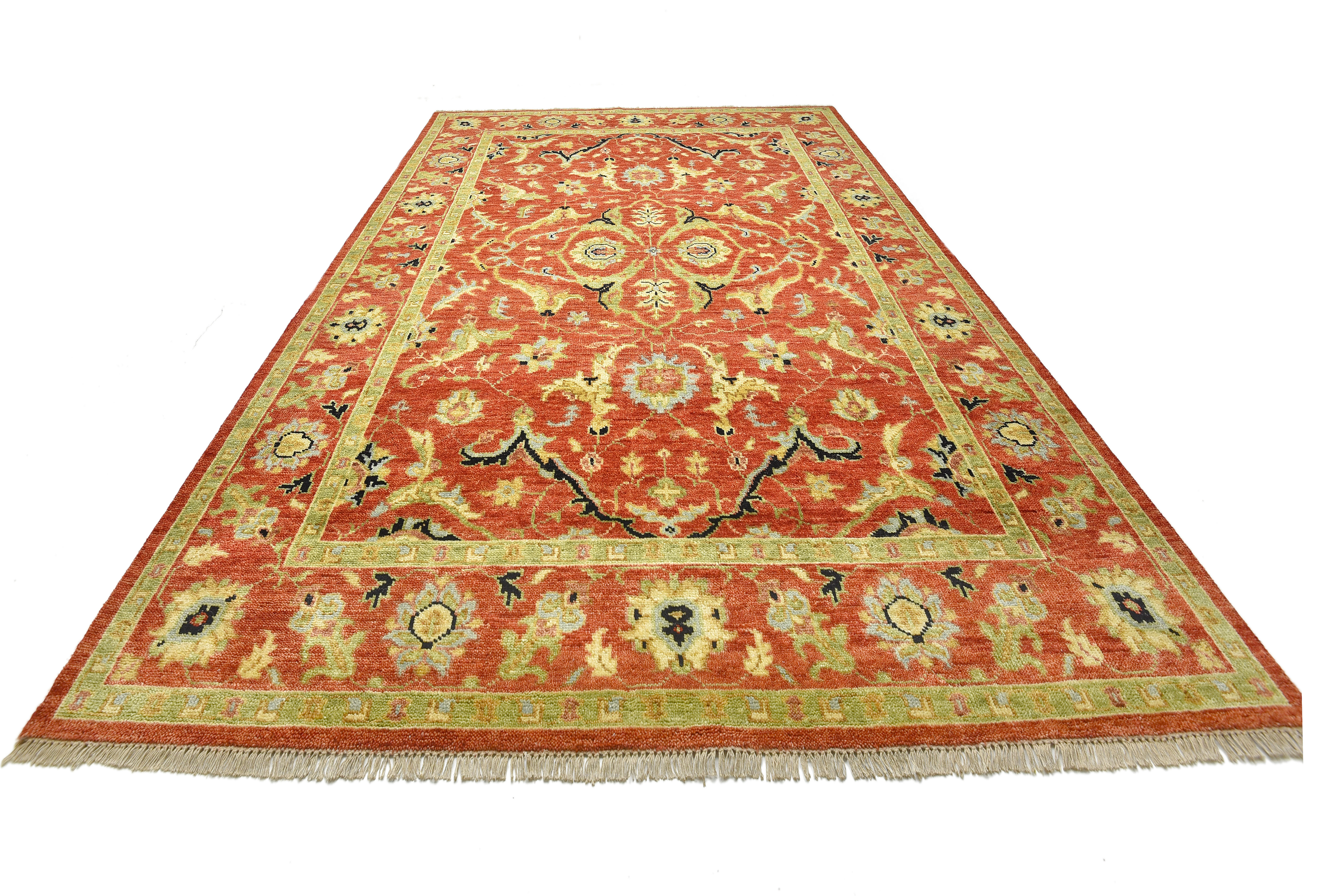 Kalili Rugs 8X8 Rust Heriz Hand-Knotted Wool Area Rug | Perigold