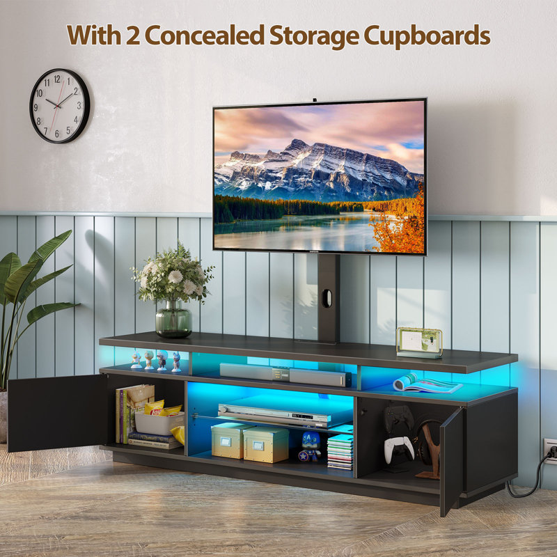 Wrought Studio™ Kappenne Adjustable TV Stand for TVs up to 70" with 2 ...