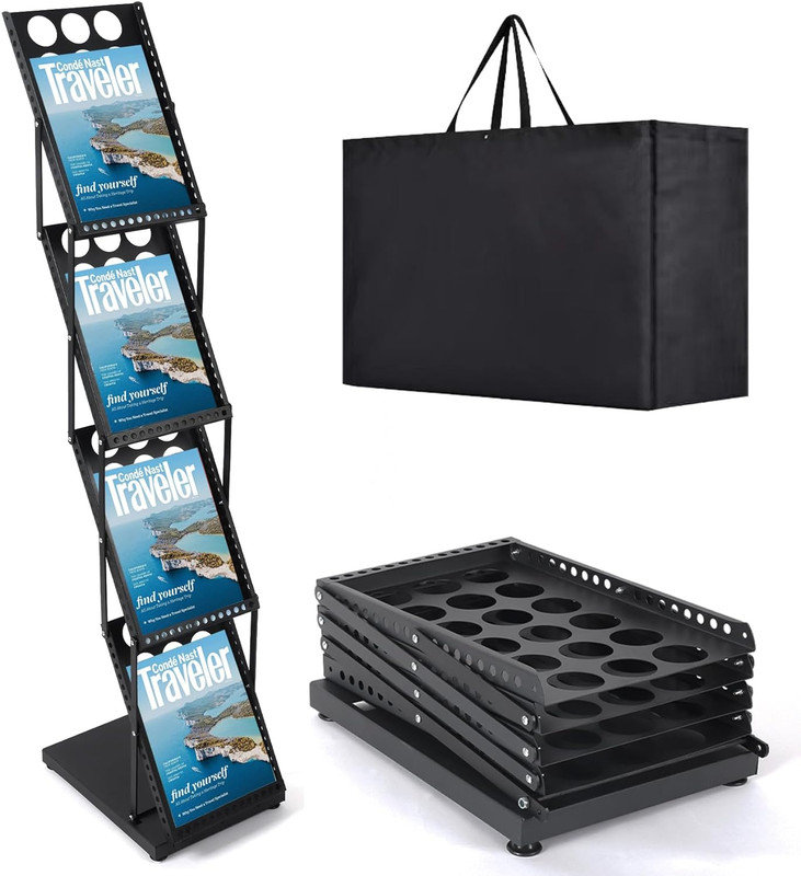 Rebrilliant Foldable Magazine Brochure Display Stand, Magazine Floor ...