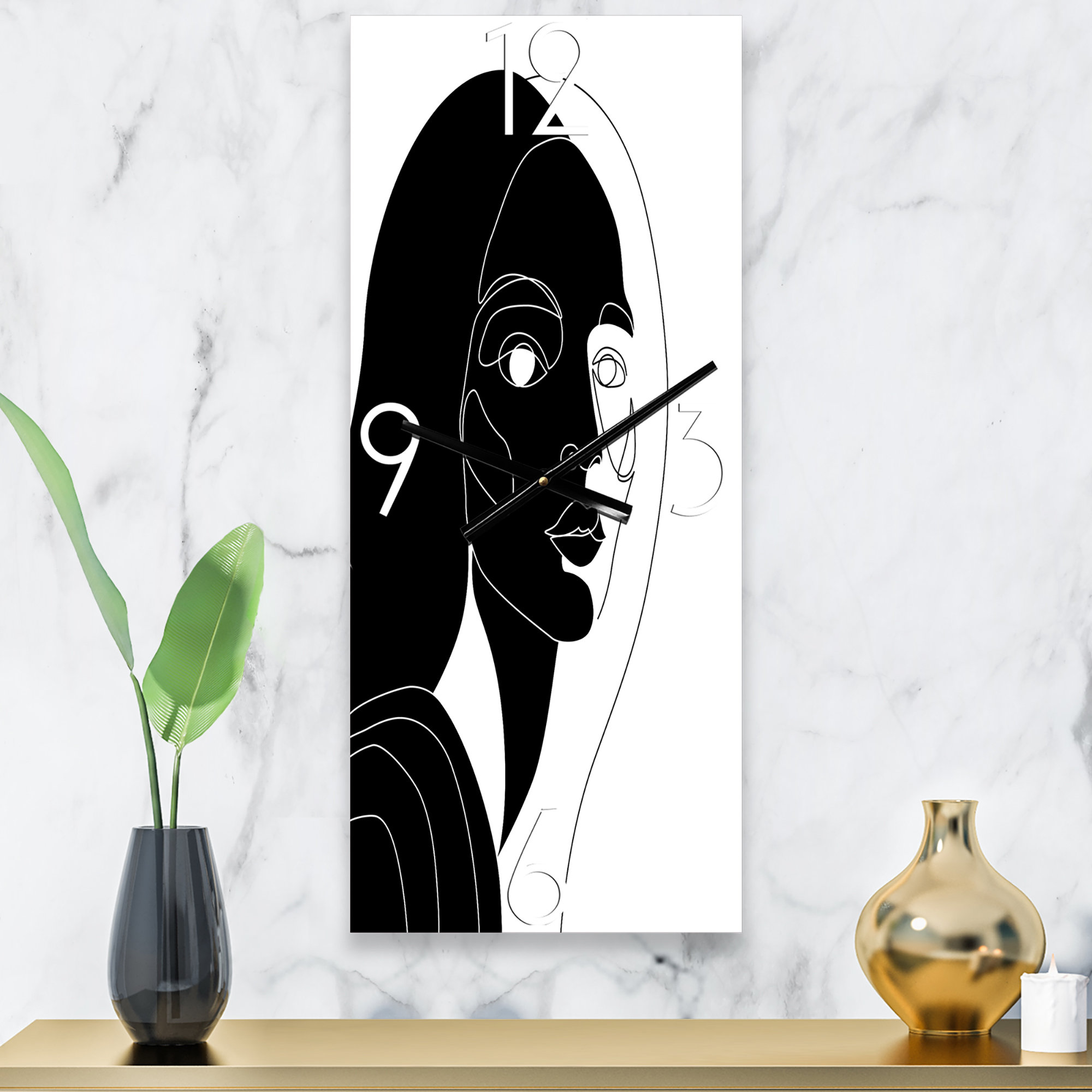 East Urban Home Retro Monochrome Minimal Portrait of Young Woman ...