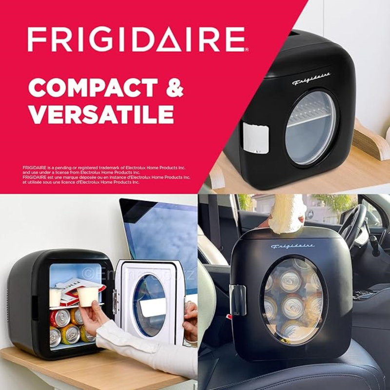 Frigidaire Retro Mini Fridge Cooler, Holds Up to 9L or 12 Cans ...