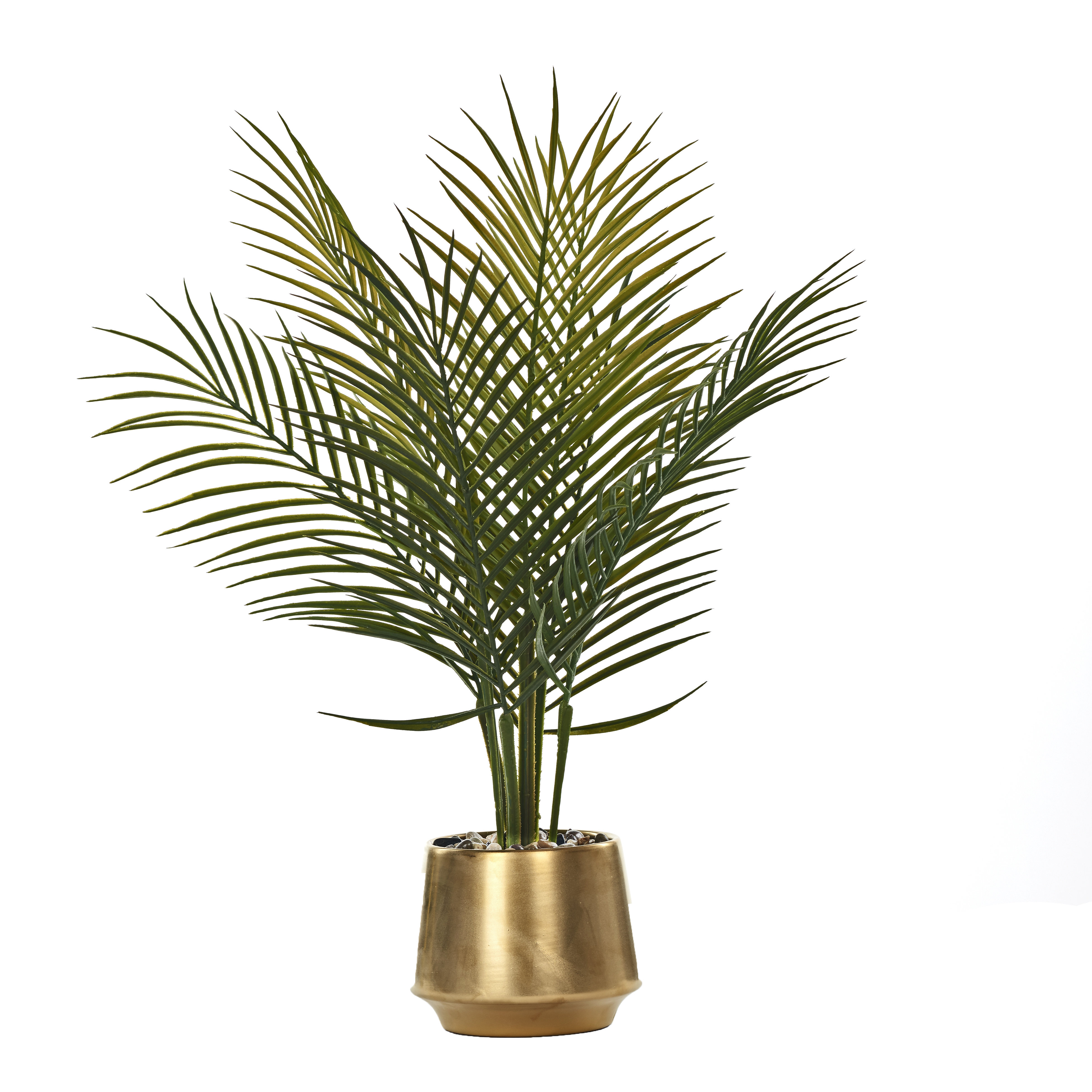 Mercer41 Majesty Palm in Gold Ceramic Pot | Wayfair