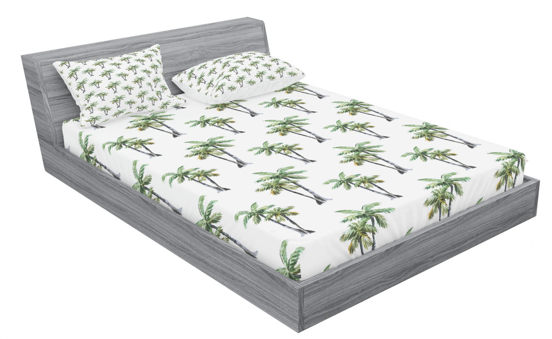 Ambesonne Palm Tree Patterned Microfiber Fitted Sheet | Wayfair
